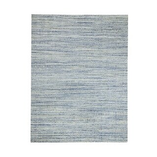 Shahbanu Rugs Transitional Blue Hand Loomed Variegated Textured Design ...