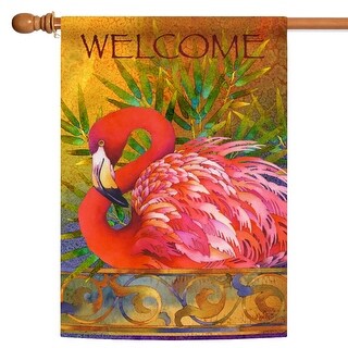 Pink Flamingo Outdoor House Flag 40" x 28" - Bed Bath & Beyond - 36401826