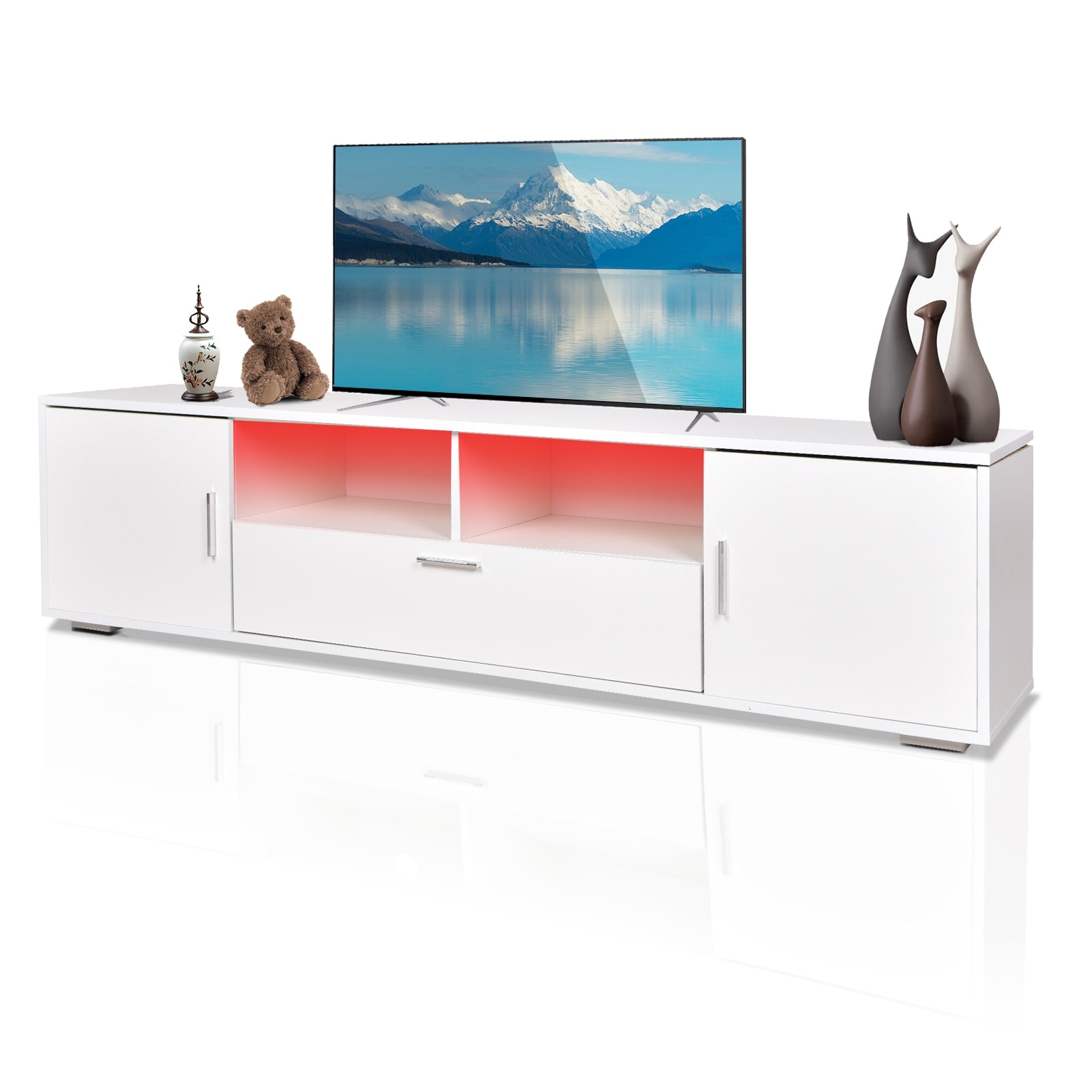 TV Stand LED Entertainment Center with Storage - Bed Bath & Beyond ...