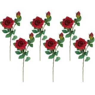 real touch™ red artificial rose stems set of 6 19" - Bed Bath & Beyond ...