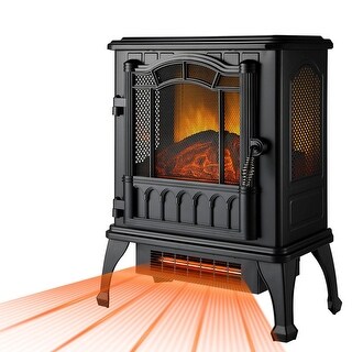 1500-Watt Black Electric Quartz Infrared Heater with Overheating ...