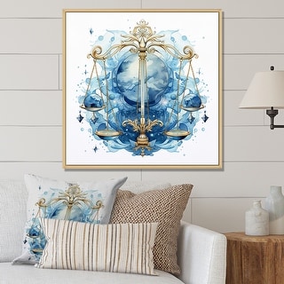 Designart "Libra Zodiac Sign I" Astrology Framed Canvas Prints - Bed ...