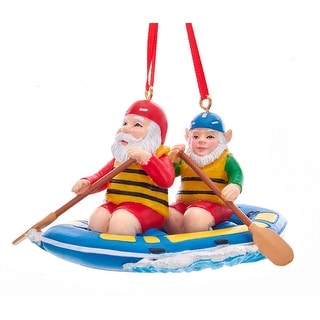 Kurt Adler Santa and His Elf Rowing Water Raft Ornament - Multi - Bed ...