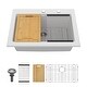 30" Drop-In Single Bowl Quartz Kitchen Sink with Pull-Out Faucet in ...