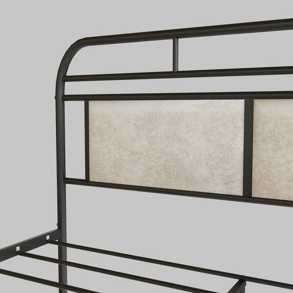 Queen Size Modern Style Metal Bed Frame with Headboard and Strong Steel ...