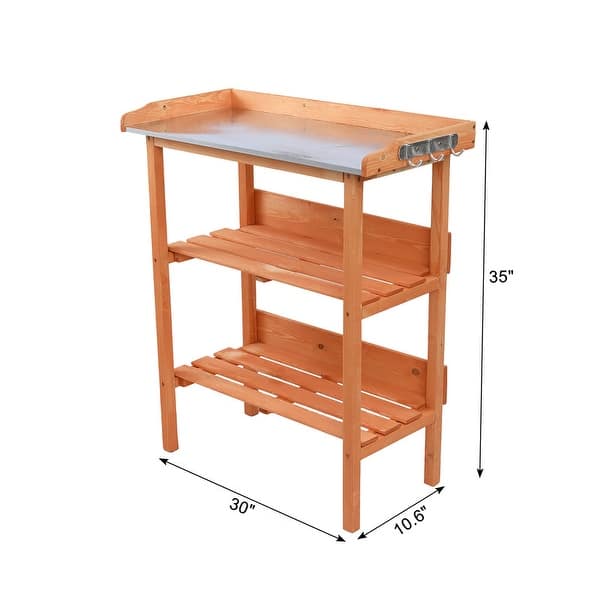 Wooden Garden Workbench Three Layers Brown - Bed Bath & Beyond - 33403626