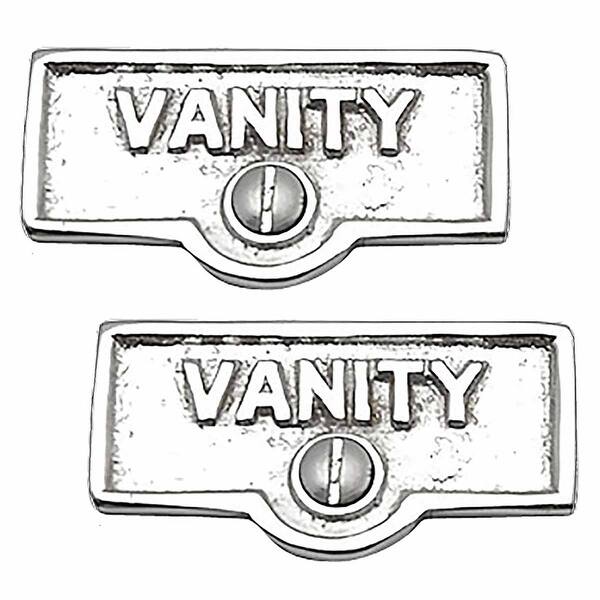 Brass Switch Plate Tags - VANITY Label Sign Chrome Finish (Set of 2 ...