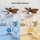 Moasis 52" Palm Leaf Ceiling Fan with Light Tropical Style with Remote ...