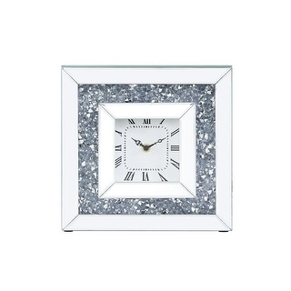 Composite Wood Accent Clock Modern Mirrored Wall Clock Floor Clock ...