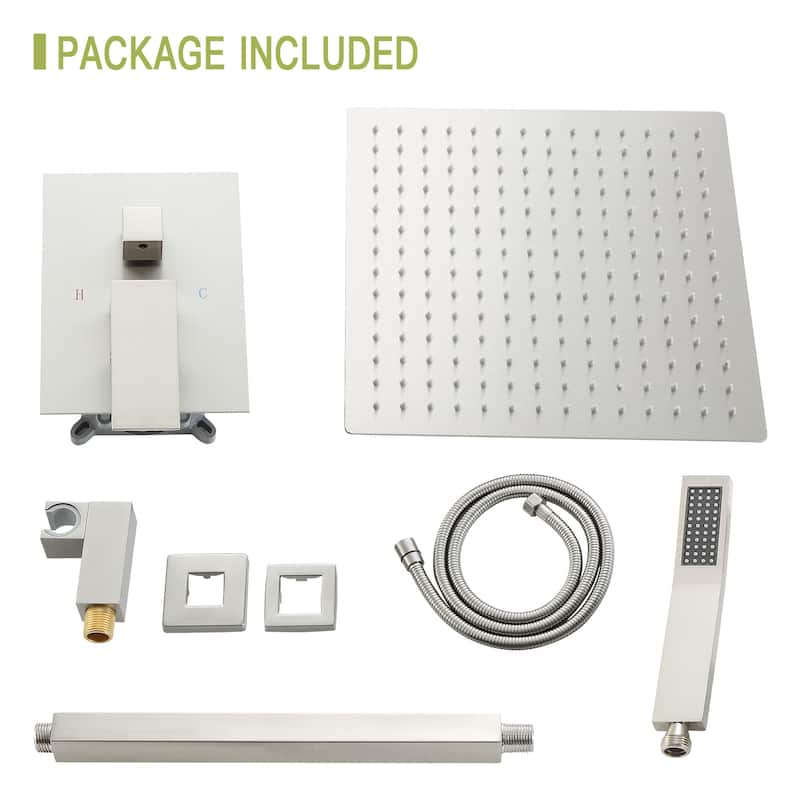 Ceiling shower set - 10 inch square shower set, Dual shower heads ...