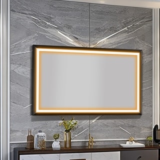 Extra Large LED Lighted Bathroom Mirror Wall Anti-Fog Vanity Mirror ...