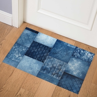 ECLECTIC BOHEMIAN PATCHWORK BLUE Doormat By Kavka Designs - Bed Bath ...