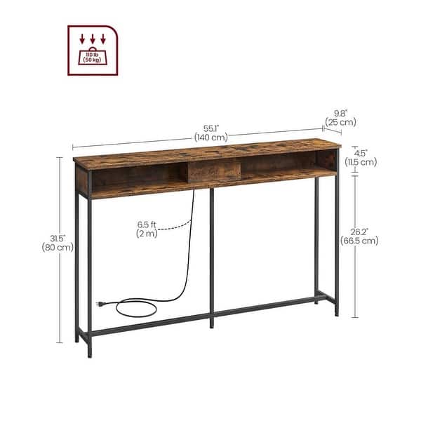 Charging Console Table with Outlets and USB Narrow Entryway Table for ...