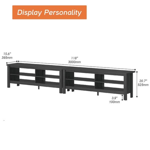 TV Stand for 85 inch TV Entertainment Center Wood TV Media Console ...