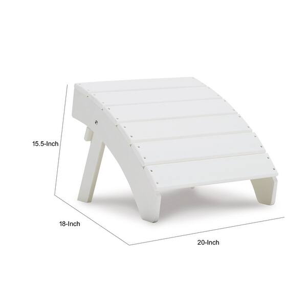 Suen 20 Inch Ottoman Footrest, Outdoor White Sloped Slatted Style ...