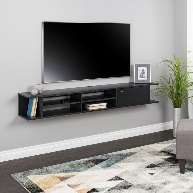 Prepac Wall Mounted Media Console with Door - 70" W x 10" H x 12" D ...