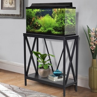 Aquatic Fundamentals 29/37 Gallon Steel X-Frame Aquarium Stand in Black ...
