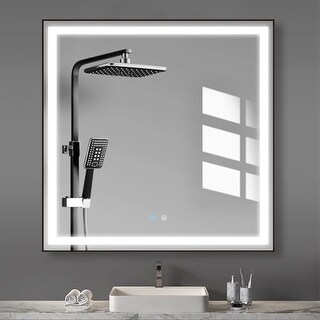 36 x 36 LED Mirror for Bathroom,Dimmable Wall Mounted Mirror - Bed Bath ...