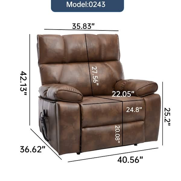 Dual Motor Power Lift Recliners, Modern Living Room Leatheraire Single ...