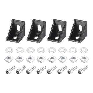 4Set 3030 Inside Corner Bracket Gusset Mount Kits 35x35x29mm (Black) - Black - Bed Bath & Beyond ...