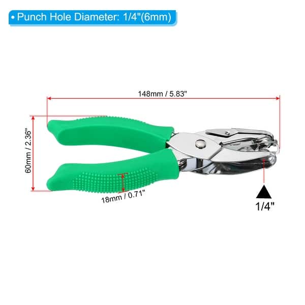 1/4" Single Hole Punch Handheld Hole Puncher with Soft Grip Triangle ...