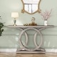 55 inches Console Table with Geometric Base - Bed Bath & Beyond - 37198244