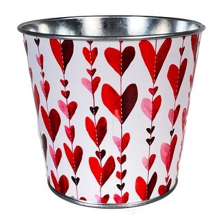White With Hanging Red Hearts Metal Bucket - Bed Bath & Beyond - 40389889