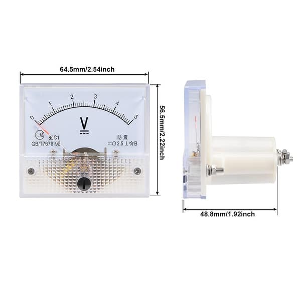 DC 0-5V Analog Panel Voltage Gauge Volt Meter 85C1 2.5% Error - DC 0-5V - Bed Bath & Beyond ...