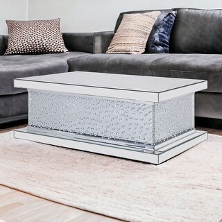 HomeRoots 47" Silver Glass Mirrored Coffee Table - 47 - Bed Bath ...