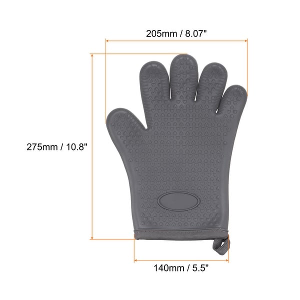 2pcs Silicone Oven Mitts Heat Resistant Rubber Oven Gloves - Bed Bath ...