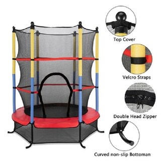 Indoor 55'' Mini Trampoline Kid Gifts for Indoor Jumping with Safety ...