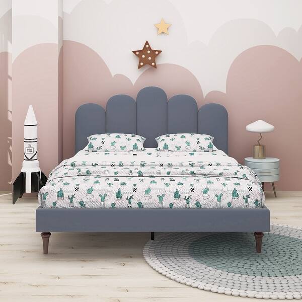 Queen Size Linen Upholstered Platform Bed Bed Bath And Beyond 37826967