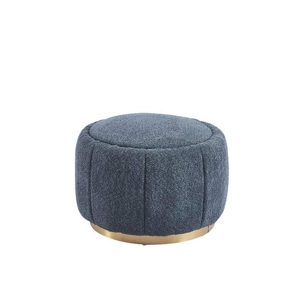 Living Room Fabric Square Ottoman Dressing Room Stainless Steel Gold ...
