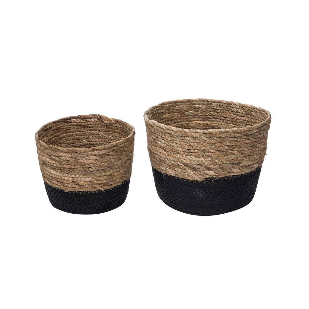 Foreside Home & Garden Set of 2 Large Black and Natural Cattail ...