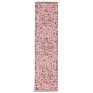 Sahara Turkish Style Pink Distressed Medallion Runner Rug - Bed Bath ...