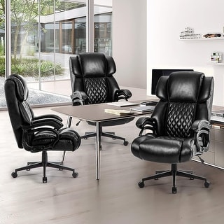 Ergonomic Adjustable Executive Arm Chairs Breathable Leather Swivel ...