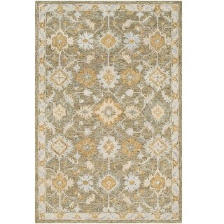 8' x 10' Motif Medieval Design Brown and Beige Rectangular Hand Tufted ...