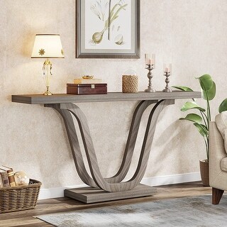 55 Inch Farmhouse Console Table, Narrow Hallway Tables for Entryway ...