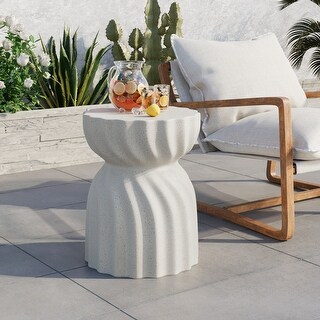 COSIEST Outdoor Patio Stone Side Table - Bed Bath & Beyond - 37124002