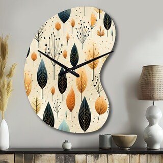 Modern Leaf Patterns II - Plants Wall Clocks in Boomerang Shape ...