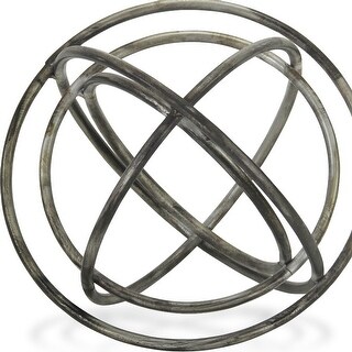 HomeRoots 10" Gray Metal Abstract Contemporary Decorative Orb - 9.75" H ...
