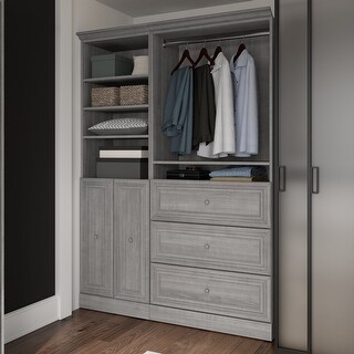 Versatile 61W Closet Organizer System with Drawers and Doors by Bestar ...