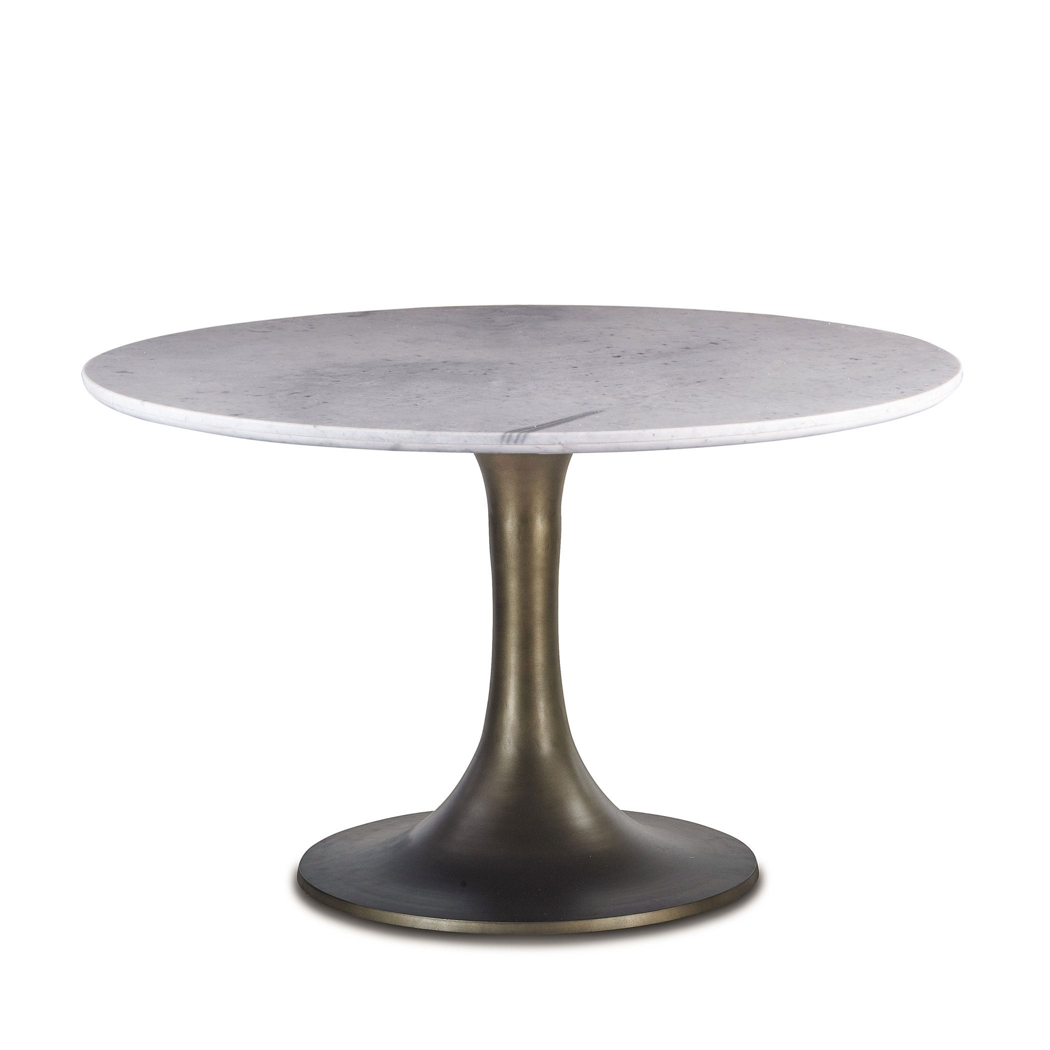 Palm Desert Natural Black Marble Dining Table with Brushed Steel Tulip ...