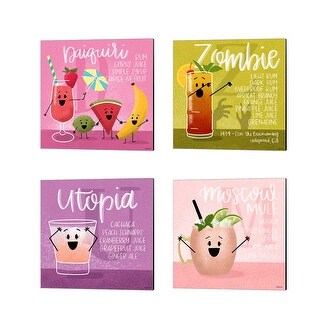 Kyra Brown 'Daiquiri, Moscow Mule, Utopia & Zombie' Canvas Art (Set of ...