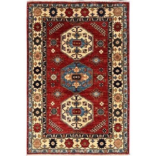 Shahbanu Rugs Goji Berry Red All Wool Densely Woven Large Triple ...