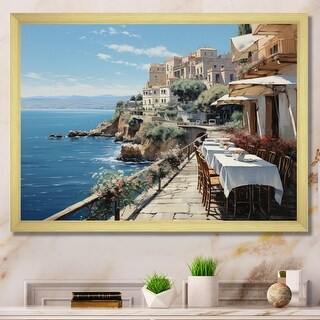 Designart "Italy Amalfi Coast Romance" Nautical & Beach Framed Canvas ...