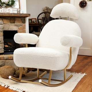 Rocking Chair Upholstered Rocker Glider Chair 30.3W 38.2D 38.6H - Bed ...
