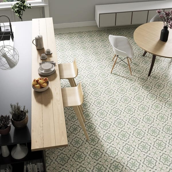 Merola Tile Monteca Green 9-3/4" x 9-3/4" Porcelain Floor and Wall Tile ...