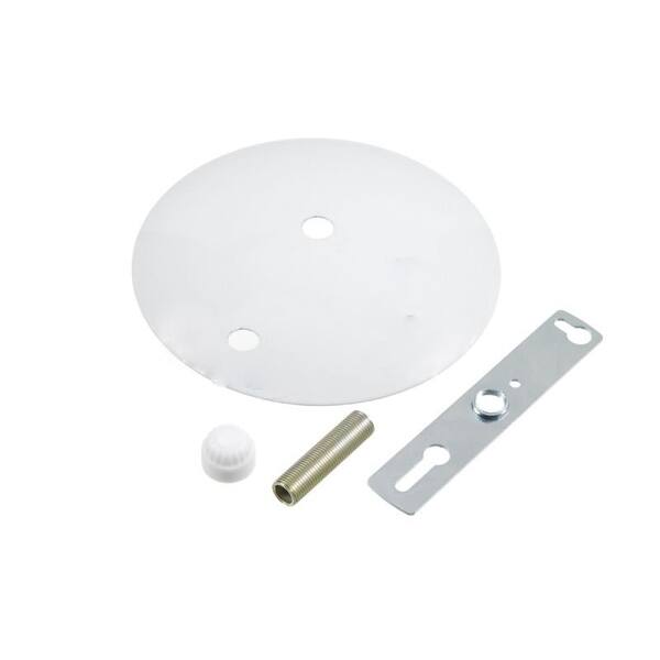 5 in. Round White Octagon Box cover in Plastic-Stainless Steel American ...