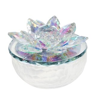 5" Clear and Silver Crystal Lotus Trinket Jar - Bed Bath & Beyond ...
